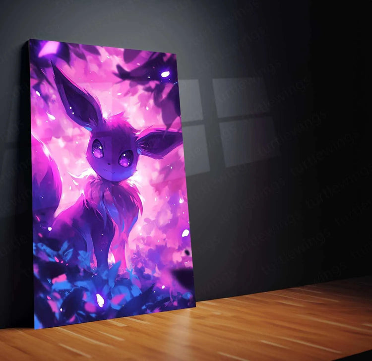 Eevee Metal Poster – Pokémon Wall Art in HD Purple & Pink Design ...