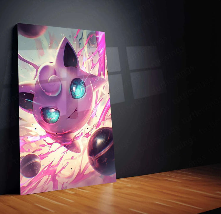 Jigglypuff Metal Poster – Pokémon Wall Art in HD Yellow & Green Design ...