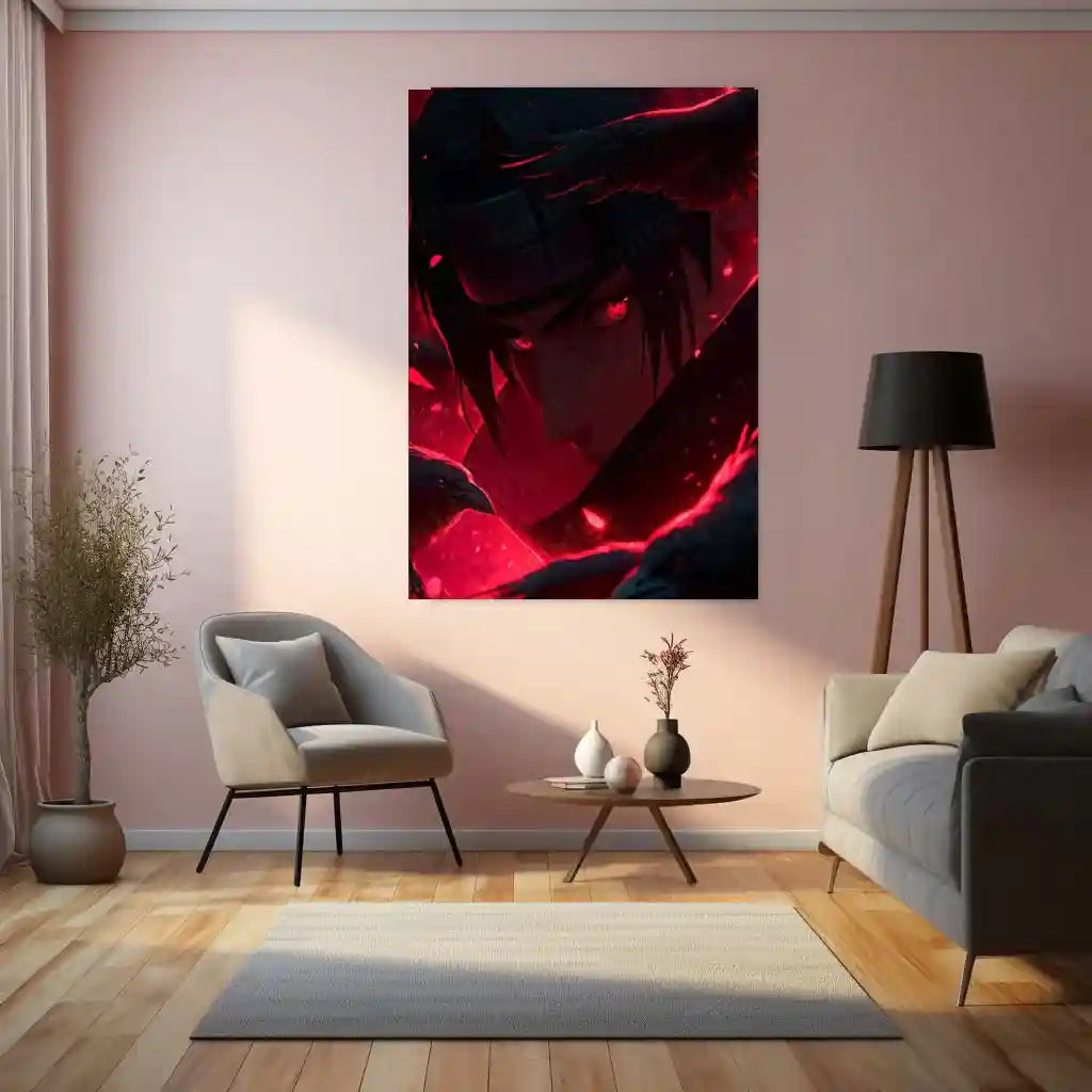 Itachi Uchiha Close-Up Metal Frame – Naruto Anime Poster – TURTLEWINGS
