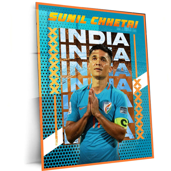 Sunil Chhetri Metal Poster | Indian Football Legend Wall Art | Iconic ...