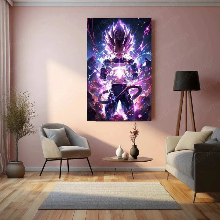 Vegeta Metal Poster – Dragon Ball Z Warrior | Saiyan Prince Wall Art ...