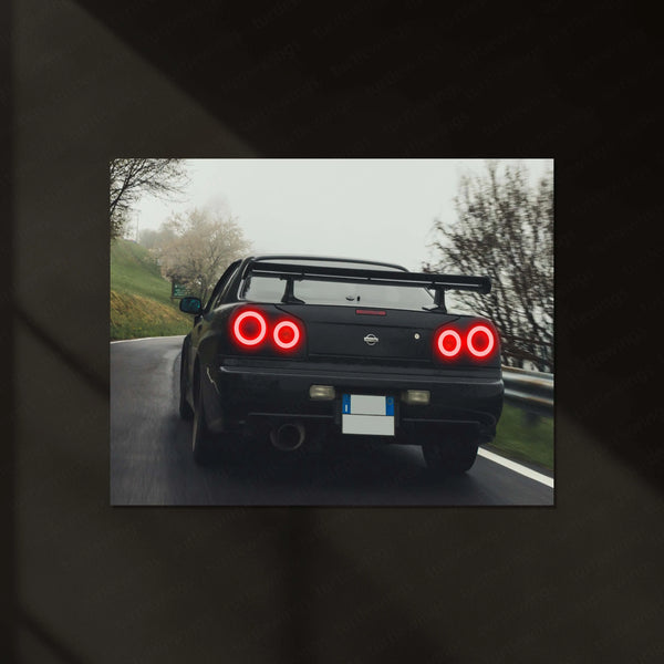 LED | 🏁 Nissan Skyline GT-R R34 Neon LED Metal Poster | JDM Legend Wal ...